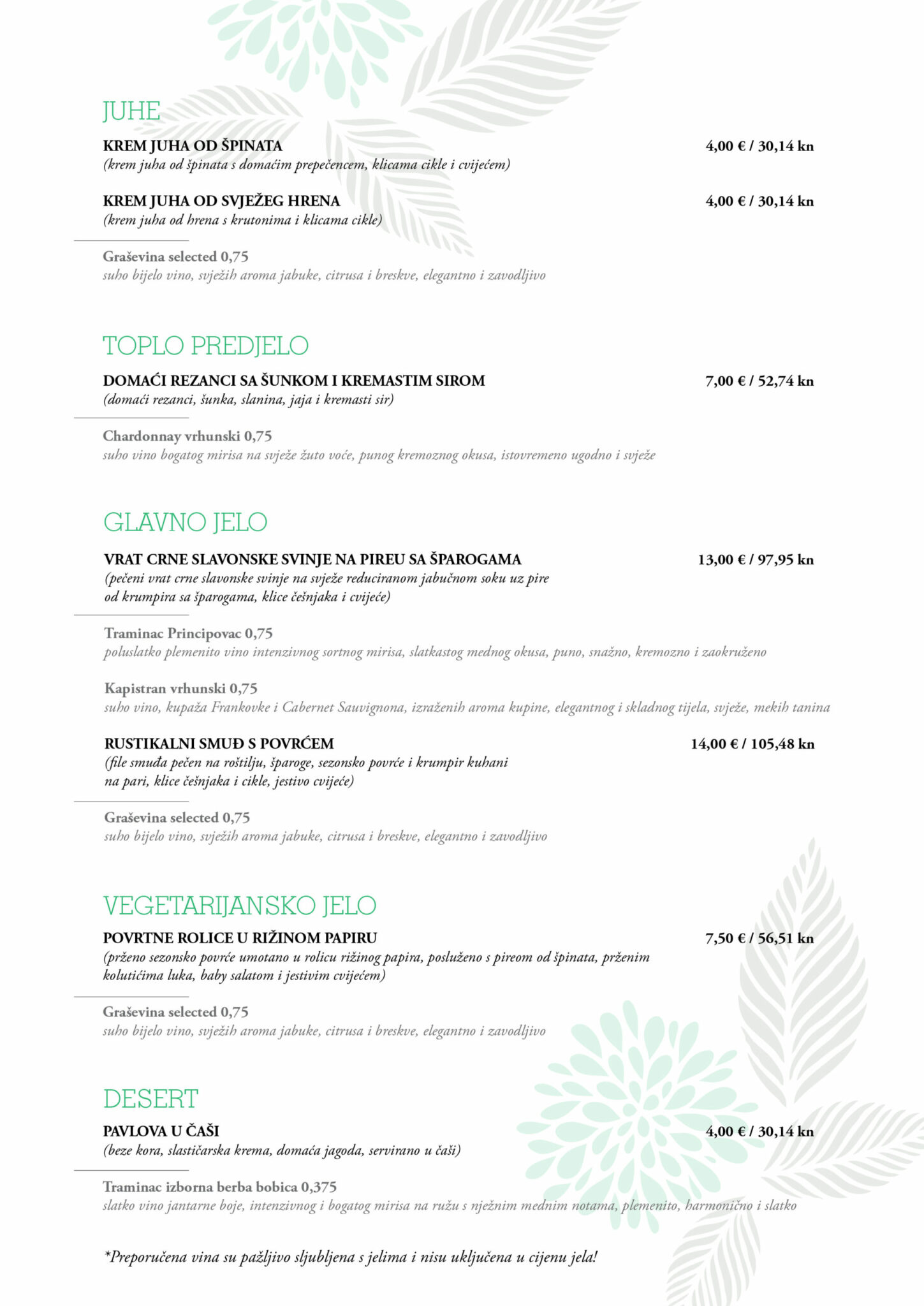 [PROLJETNI MENU] Mirisi i okusi proljeća u restoranima Stari podrum i ...